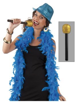 Fake Microphone Gold/Fancy Dress Accessory/Party Prop Microphone ...