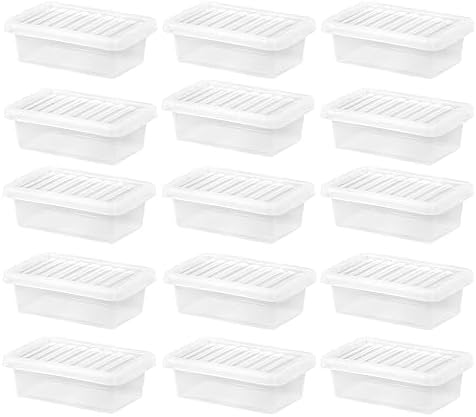 4L Litre Small Plastic Wham Storage Boxes With Lids Crystal Clear ...