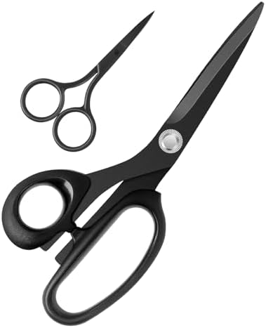 KUONIIY Left-Handed Sewing Scissors for Cutting Leather, 8 Inch ...