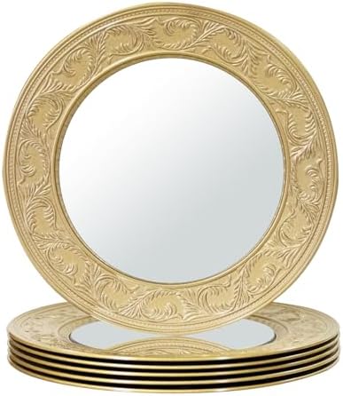 Amazon.com | MAONAME 12" White Charger Plates Set of 6, Mirror Chargers ...