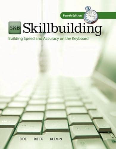 Amazon.com: Skillbuilding: Building Speed and Accuracy on the Keyboard ...