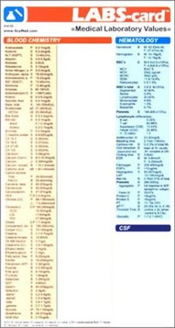 Amazon | Labs-Card: Medical Laboratory Values | Specialties