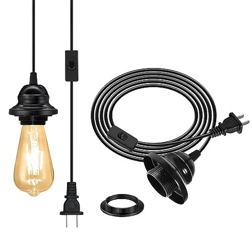 Hanging Light Cord,2PCS Hanging Lights with Plug in Cord,15FT Pendant ...