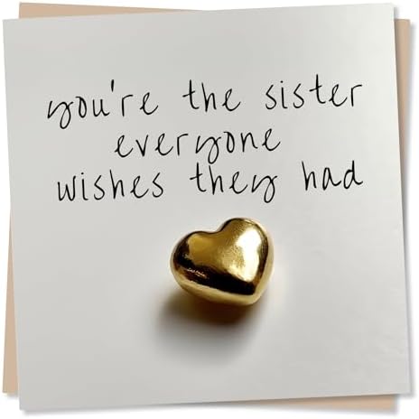 Amazon.com : Beautiful Gold Heart Happy Birthday Card for Sister - You ...