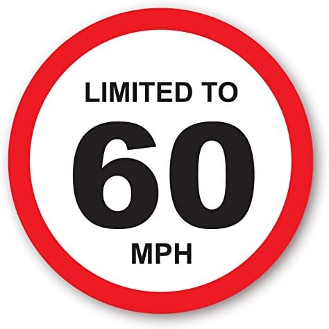 Signs247 LIMITED TO 60 MPH Vehicle Speed Restriction Printed Vinyl Car ...