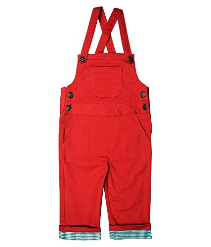 Buy MadAngle Kids Red Twill Dungaree (2-6 Years) | Kids Dungaree for ...