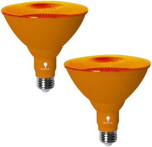2 Pack LED Par38 Flood Orange Light Bulbs - 18W (120Watt Equivalent ...