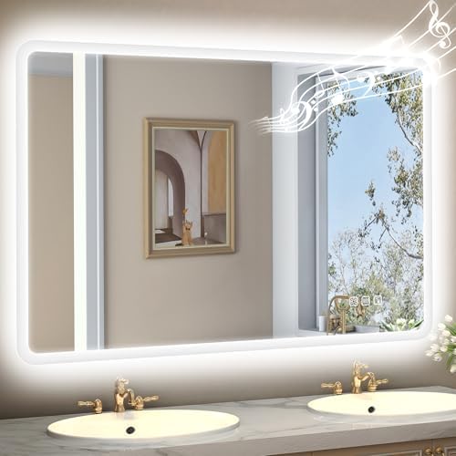 Amazon.com: LUVODI Smart LED Bathroom Mirror: 47”x24” Lighted Wall ...