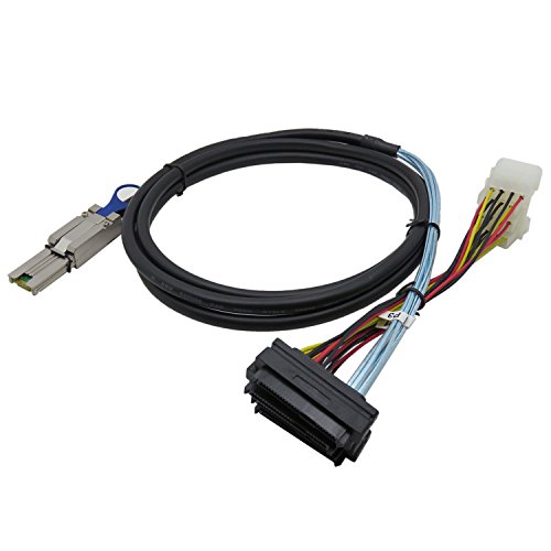 Mini-SAS SFF-8088 26P to 4 X SAS SFF-8482 29 Pin with Power Cable 2 Meter