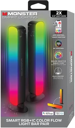 Amazon.com: Monster Smart LED Light Bars 2 Pack, RGB+IC Multi-Color ...