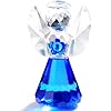 Amazon.com: YWHL Blue Crystal Angel Figurine Decor - Glass Guardian ...