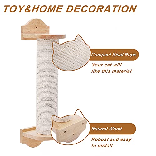 Snapklik.com : HOOPET Wall Mounted Scratching Post Two-Tier Design ...