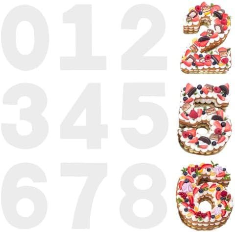 Amazon.com: 12 Inch Large Size Number Cake Stencils, 9 Pcs 0-8 Number ...