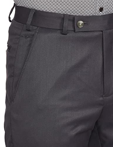 Park Avenue Men Men's PLEATLESS Smart FIT Medium Grey Formal Trouser ...