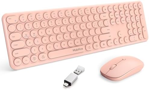 Amazon.com: PEIOUS Wireless Keyboard and Mouse Combo, Cute Purple ...