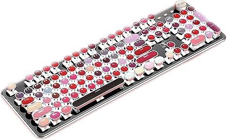 Amazon.com: Lipstick Typewriter Mechanical Gaming Keyboard, Metal Panel ...