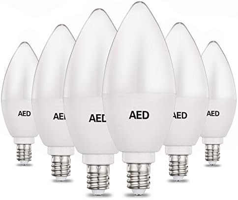AED Candelabra LED Light Bulbs, E12 Base, 40W - 50W Equivalent, 2700K ...