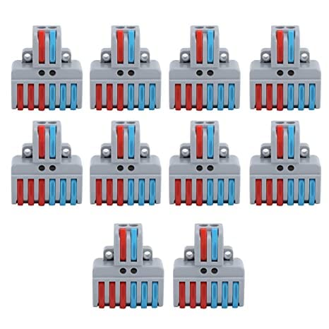 Besillia 10pcs Fast Wire Connector, ABS Plastic 2 Inlet 6 Outlet ...