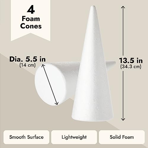 Snapklik.com : 4 Pack Craft Foam - Foam Cones For Crafts, Trees ...