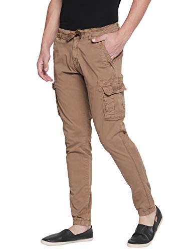Buy BEEVEE Mens Brown Fixed Waist Cargo with Drawstring(FMCR2413-ABROWN ...