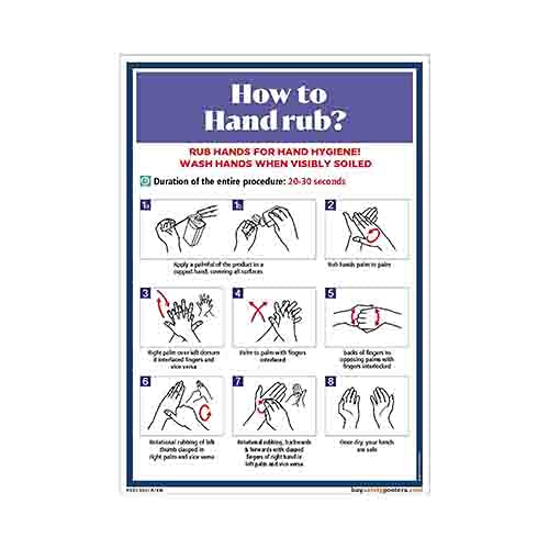buysafetyposters.com - Poster on Hand Rub or Proper Hand Washing in ...