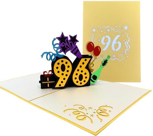 Amazon.com : ALPHAK Happy 96th Birthday 3D Pop Up Card, Birthday 3D Greeting Card, 96th Birthday ...