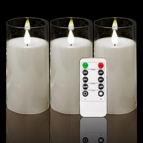Amazon.com: Amagic Pure White Flameless Candles, Battery Operated ...
