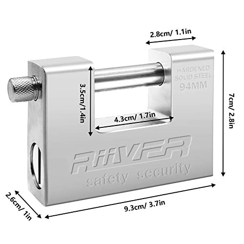WAIZHIUA Heavy Duty Padlock 1kg Hardened Solid Steel Hardware Monoblock ...