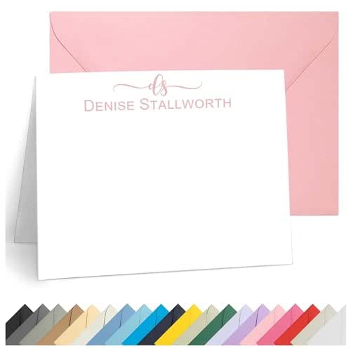 Amazon.com: Personalized Stationery Note Cards with Envelopes – Custom ...