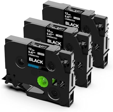 Upwinning TZe-335 CompatibleBrother Tze Tape Black 12mm TZe335 AZe-335 ...