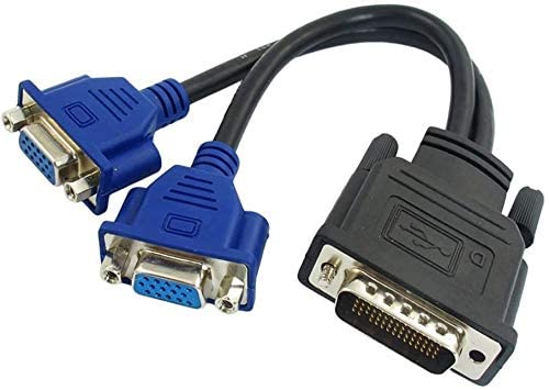 MaK World® DMS-59 Pin Male to Dual VGA Female Y Splitter Video Card ...