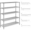 Amazon.com: M MZG 2200 Lbs 5 Tier Storage Rack Metal Wire Shelving Unit ...