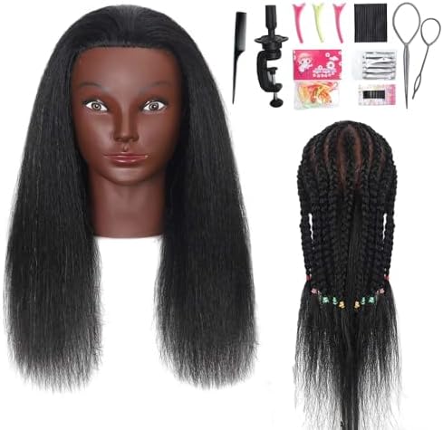 Amazon.com : 16"Mannequin Head 100% Human Hair Hairdresser Training ...