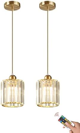 Rechargeable Wireless Battery Operated Pendant Light with Bulb & Remote ...