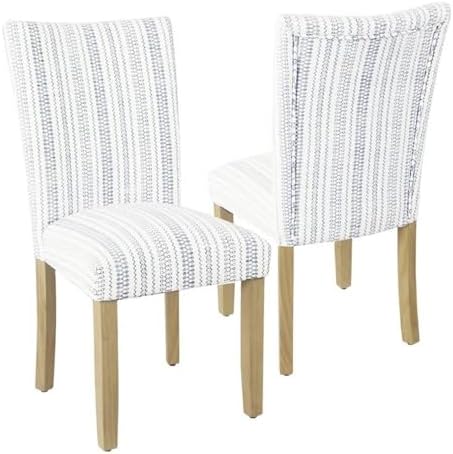 Amazon.com - HomePop Classic Parsons Dining Chair - Blue Calypso Stripe ...