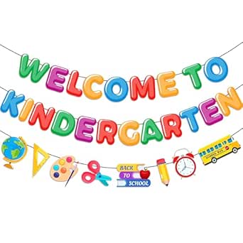 Welcome To Kindergarten Banner, Kindergarten Classroom Decorations ...