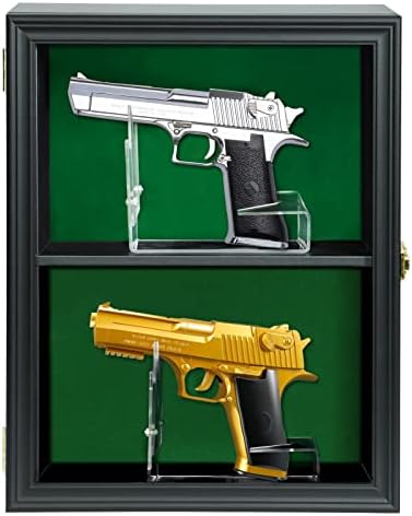 Amazon.com: Medikaison 2 Handgun Pistol Revolver Gun Display Case Wall ...