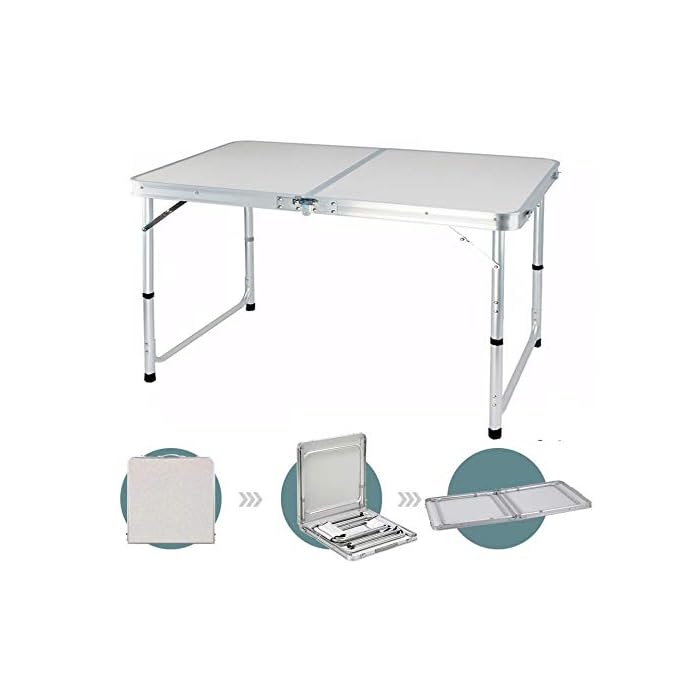 Buy 4ft Pop-Up Trestle Table Aluminum Rectangle Camping Folding Table ...