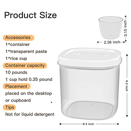 LivLab Rice Dispenser,10 Lbs Rice Container Storage with Measuring Cup ...