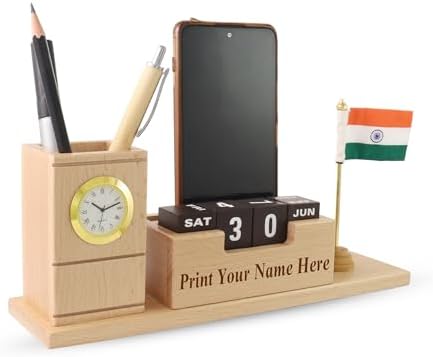 SHIVOM CRAFTS Name Printed, Pen Stand for Office Table, Desk Organizer ...