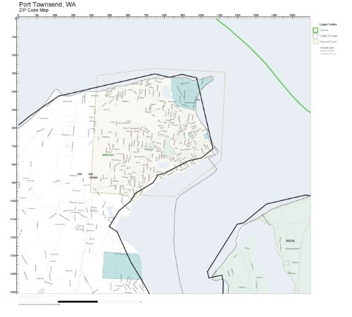 Amazon.com : ZIP Code Wall Map of Port Townsend, WA ZIP Code Map ...