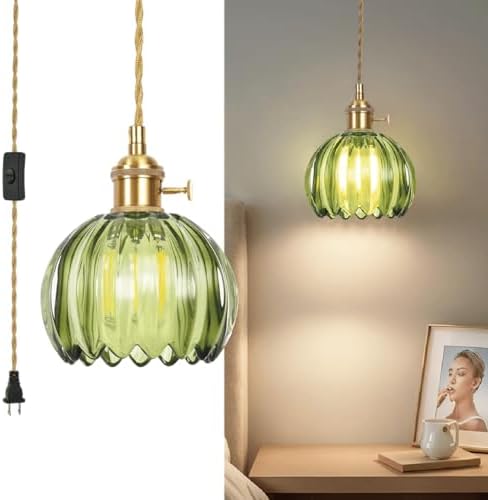 FINNCHY Mini Flower Hanging Lamp Plug in Pendant Light Fixtures, 15Ft ...
