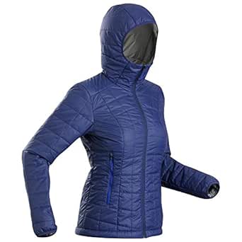 Forclaz Women's Hooded Mountain Trekking Padded Jacket Trek100 - Blue ...