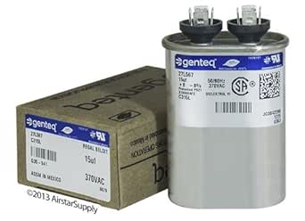 GE Genteq Oval Run Capacitor 15 uf MFD 370 volt vac 50/60 hz CAP011503O ...