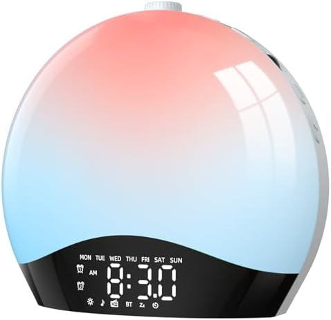 Wake up Light, Smart Sleep Alarm Clock for Kids Adults, Sunrise Sunset ...