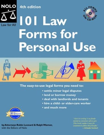 101 Law Forms for Personal Use: Brand: Nolo: 9780873379977: Amazon.com ...