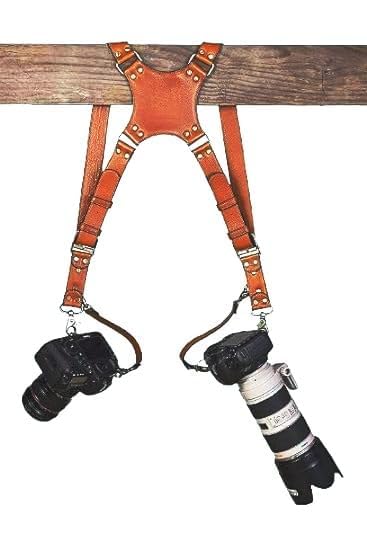 MVPRO Professional Camera Strap for 2 Cameras/Dual Shoulder Leather ...