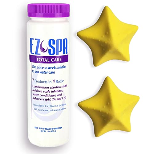 EZ Spa Hot Tub Care Bundle, 1lb EZ Spa Total Care and 2 Premium Scum ...