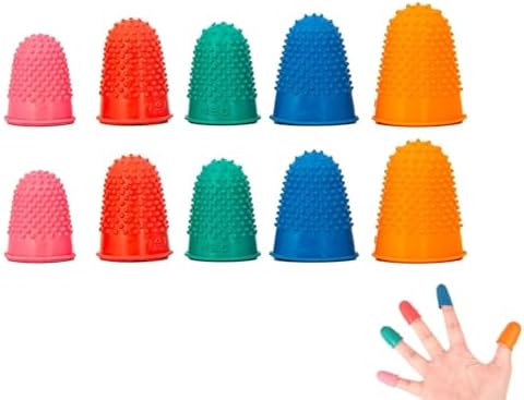 10 Pcs Rubber Finger Thimbles, Rubber Thumb Protector, Colors Finger ...