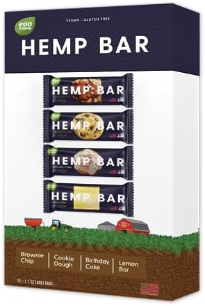 Amazon.com : Evo Hemp Protein Bar (Variety, 12 Pack) - 100% USA Grown ...